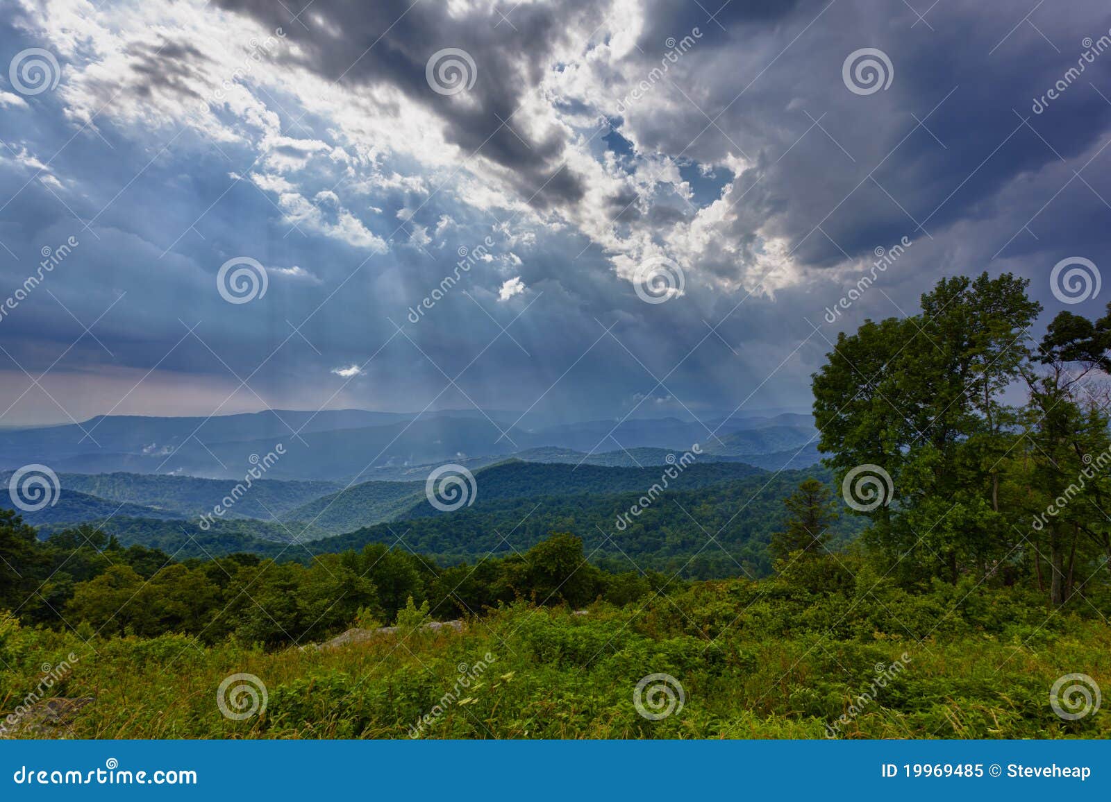 Storm Over Blue Ridge Mountains Stock Image - Image of cloudy, cloud ...