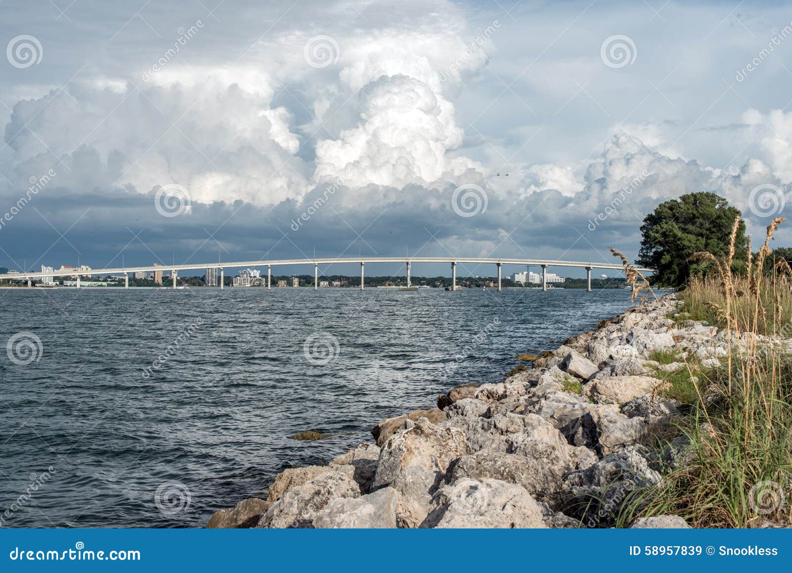 Storm Over Bridge stock image. Image of stormy, thunderstorm - 58957839