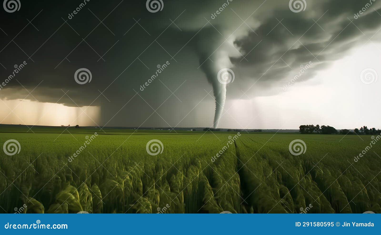 Strong Tornado Destroy City Hurricane Damaging Town, Storm Twister ...
