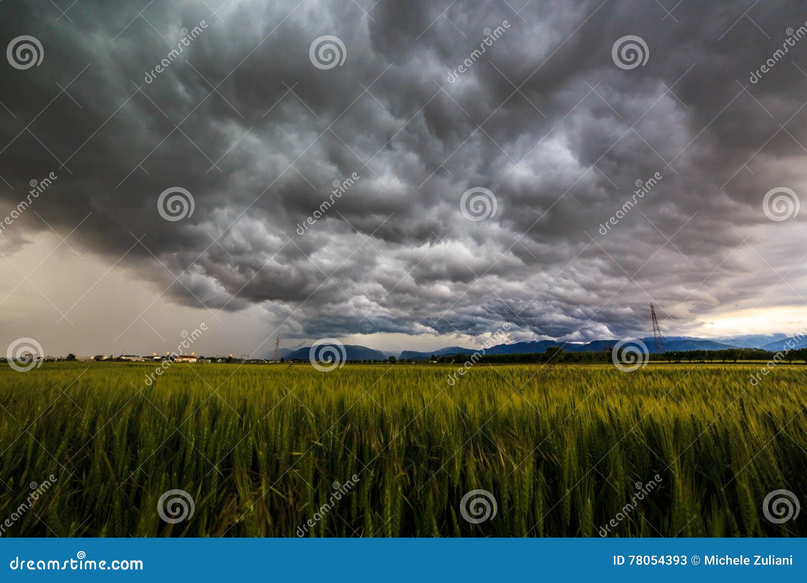 Storm over the fields stock image. Image of agriculture - 78054393