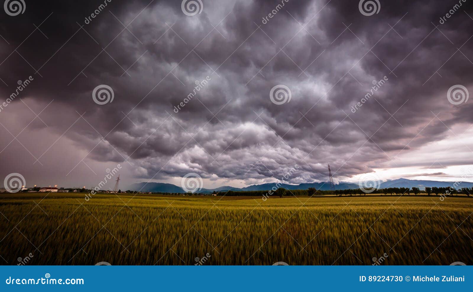 Storm over the fields stock photo. Image of pasture, cloudscape - 89224730