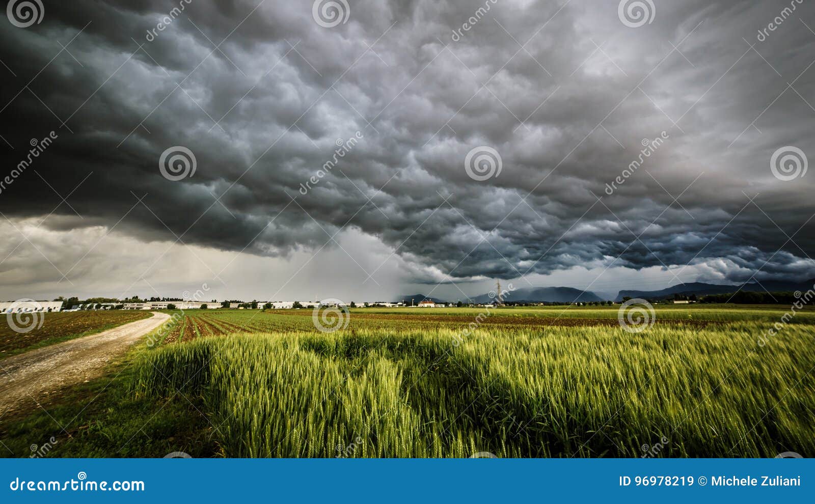 Storm over the fields stock image. Image of outdoor, dramatic - 96978219