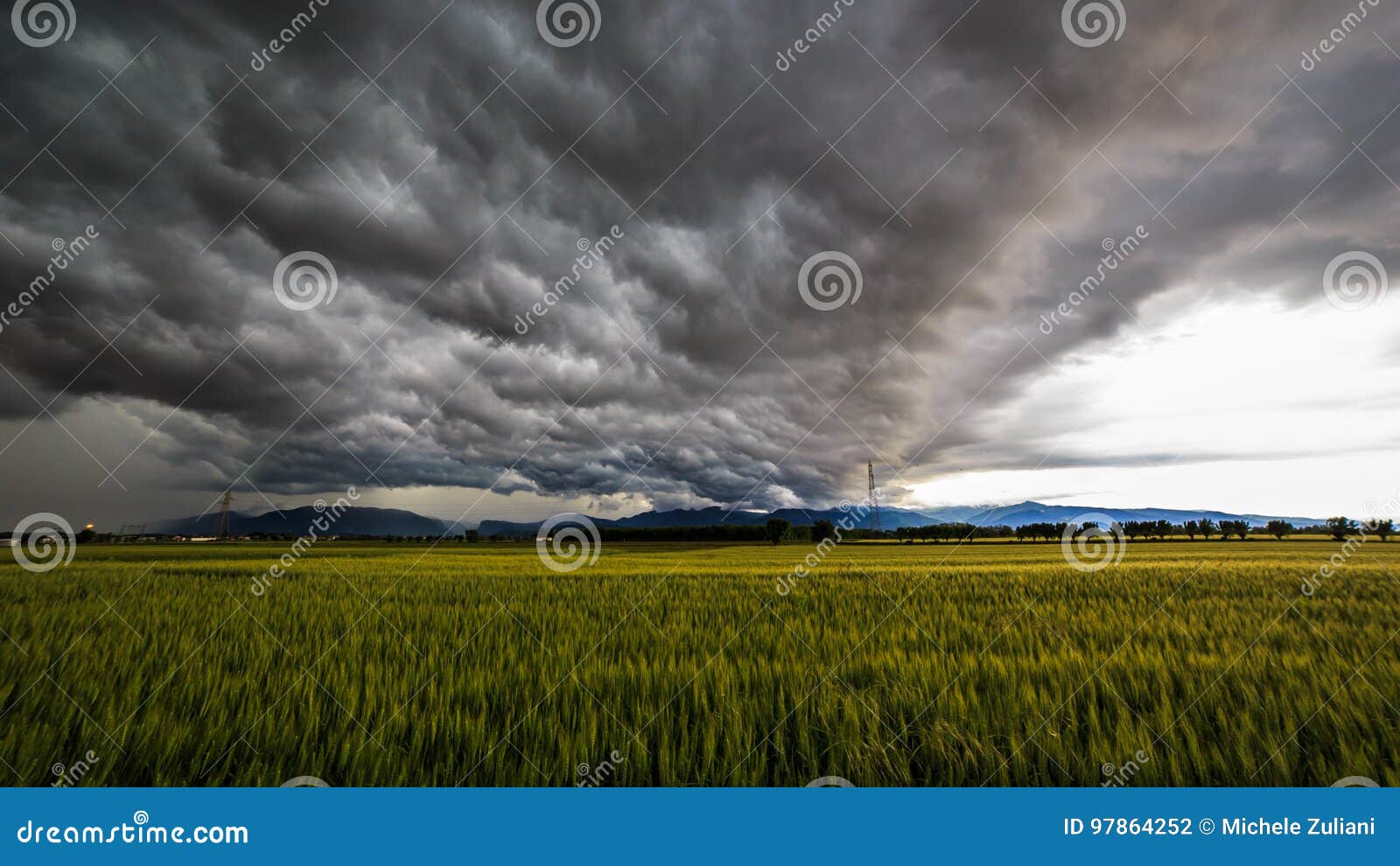 Storm over the fields stock photo. Image of landscape - 97864252