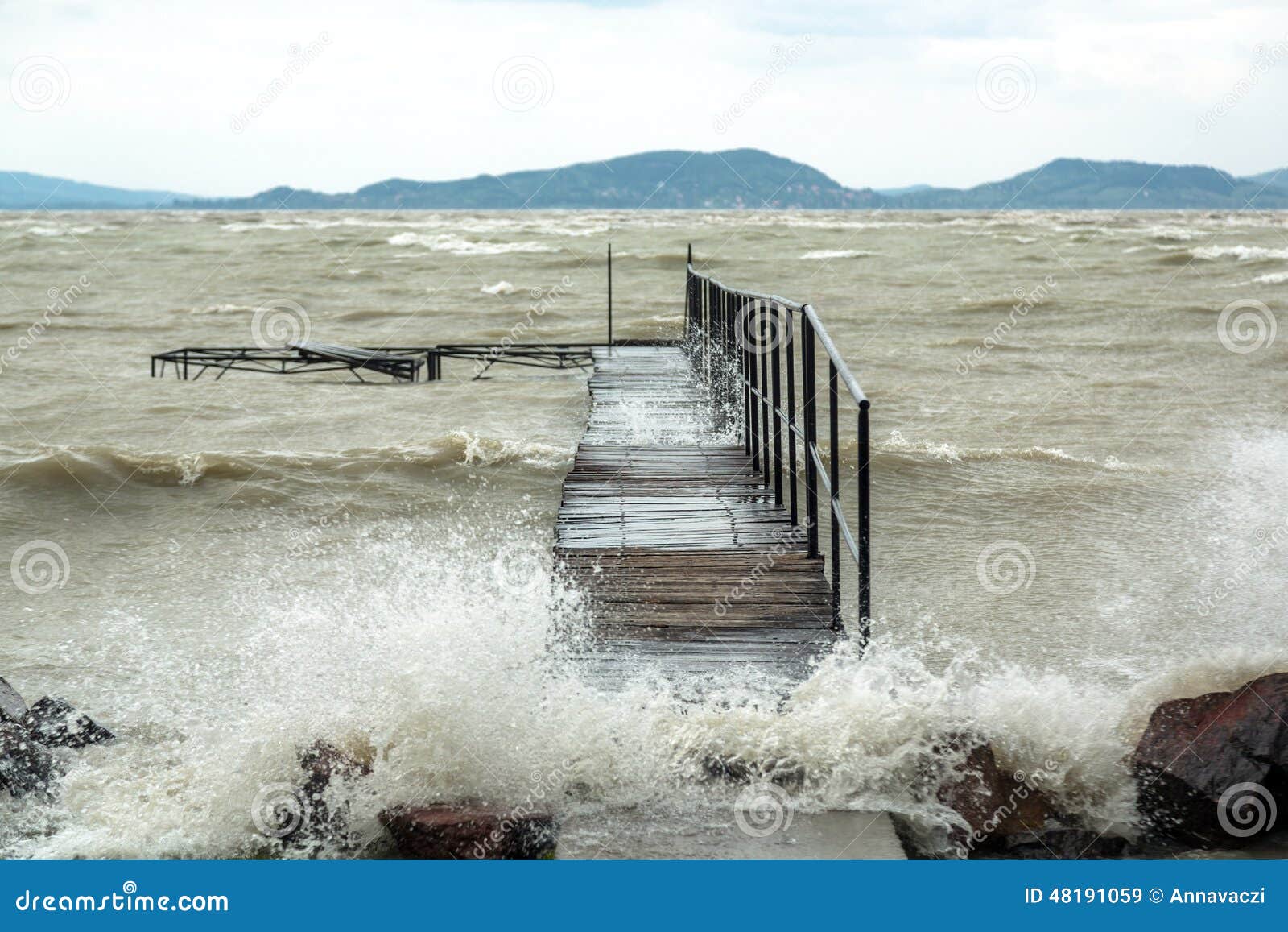 Storm over the lake stock image. Image of rain, cloudscape - 48191059