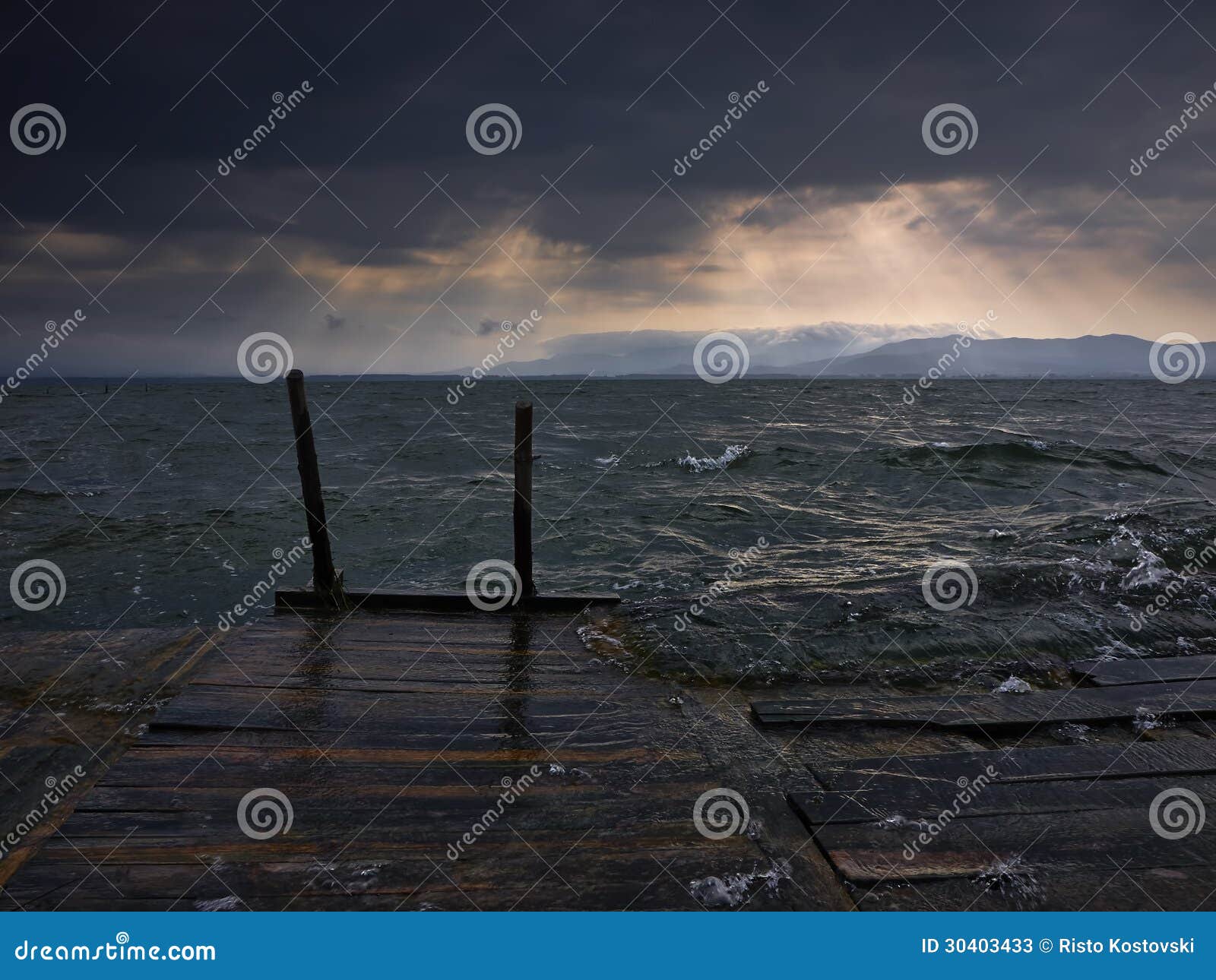 Storm over lake stock image. Image of doiran, dark, macedonia - 30403433