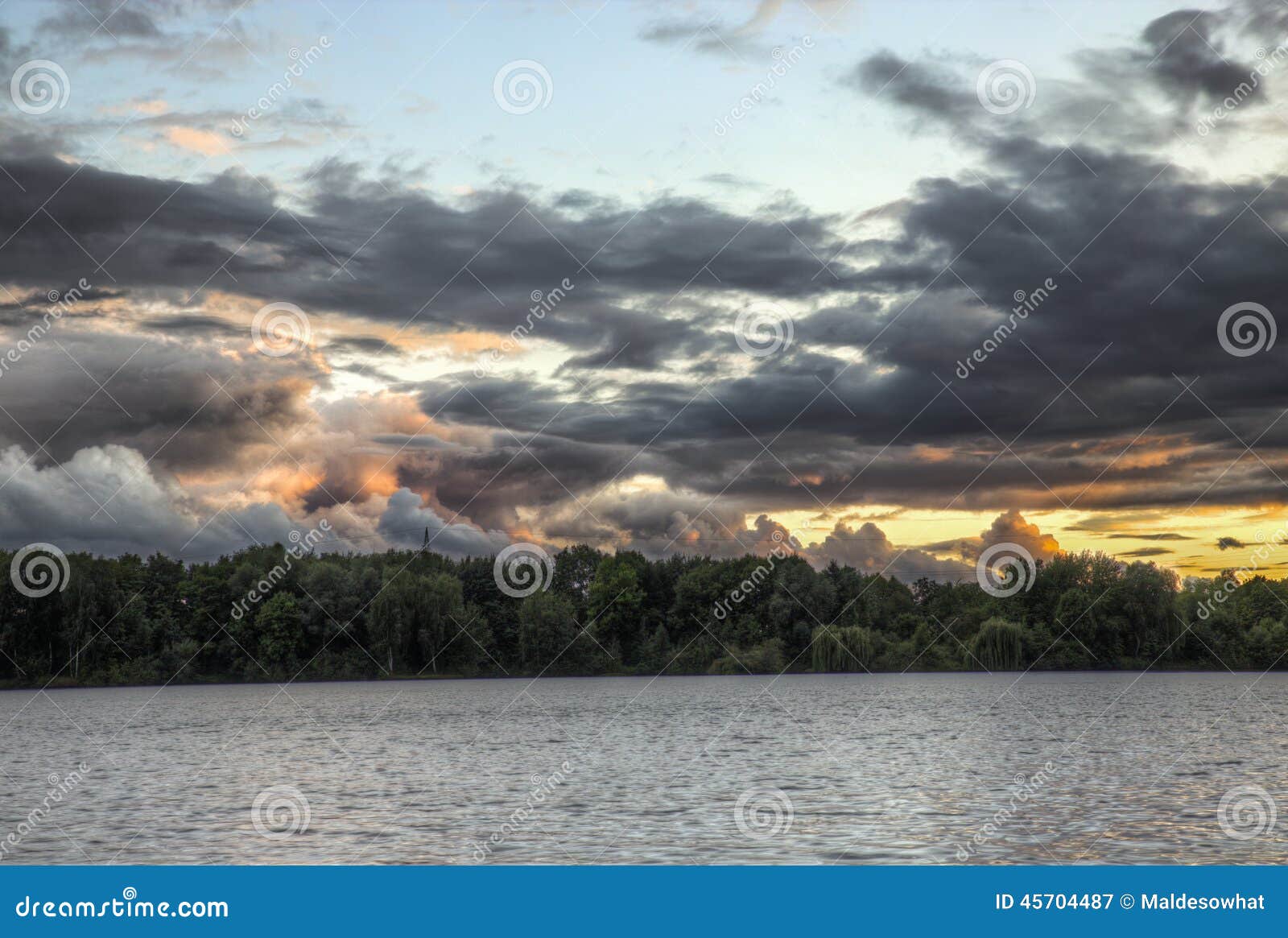 Storm over a lake stock image. Image of change, waves - 45704487