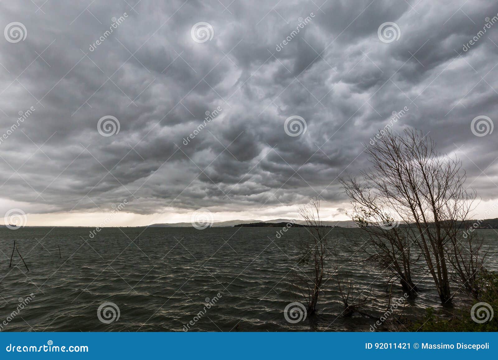 Storm over the lake stock image. Image of natural, heavy - 92011421