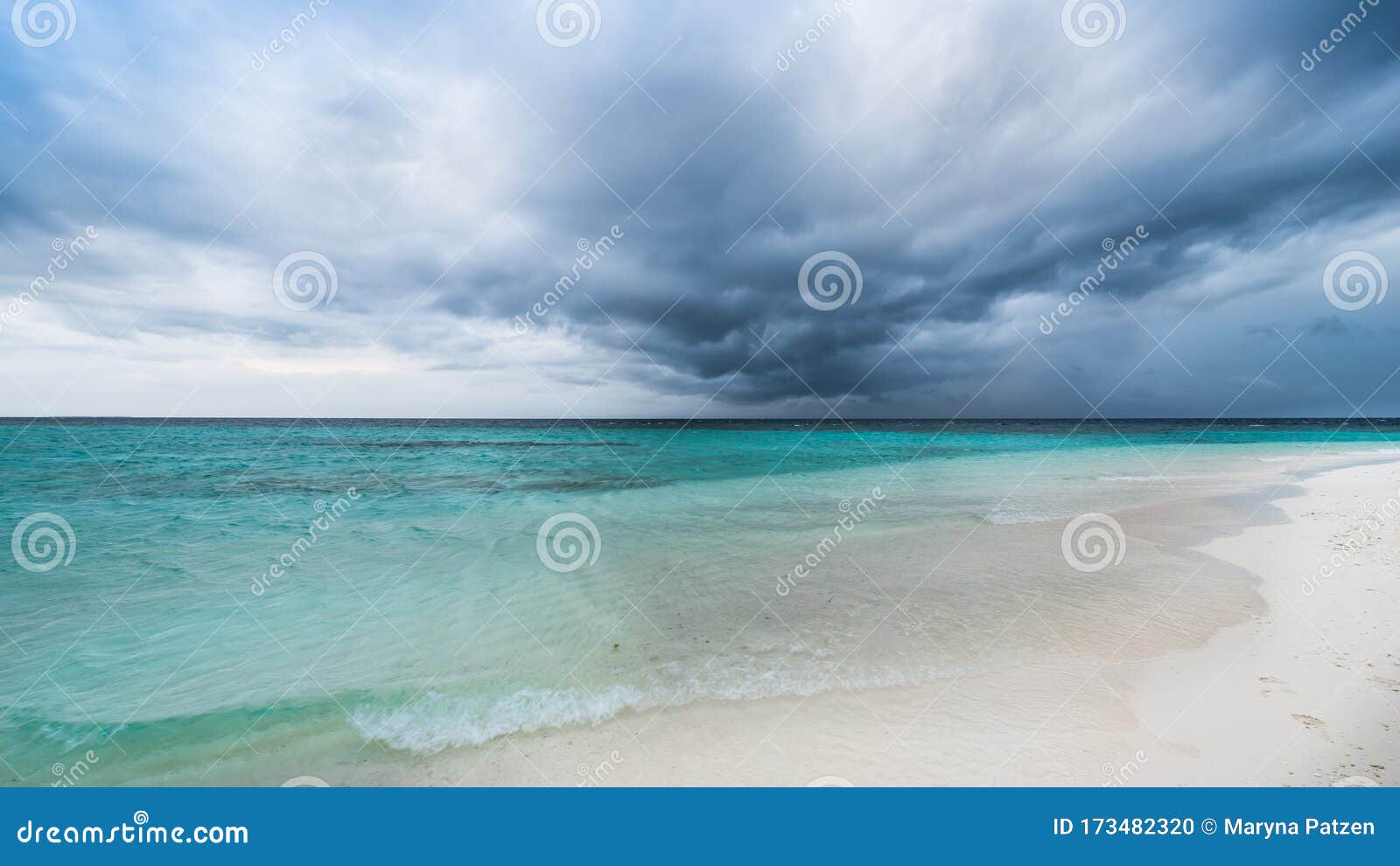 Storm Over the Ocean. White Sand on the Beach of a Tropical Island ...