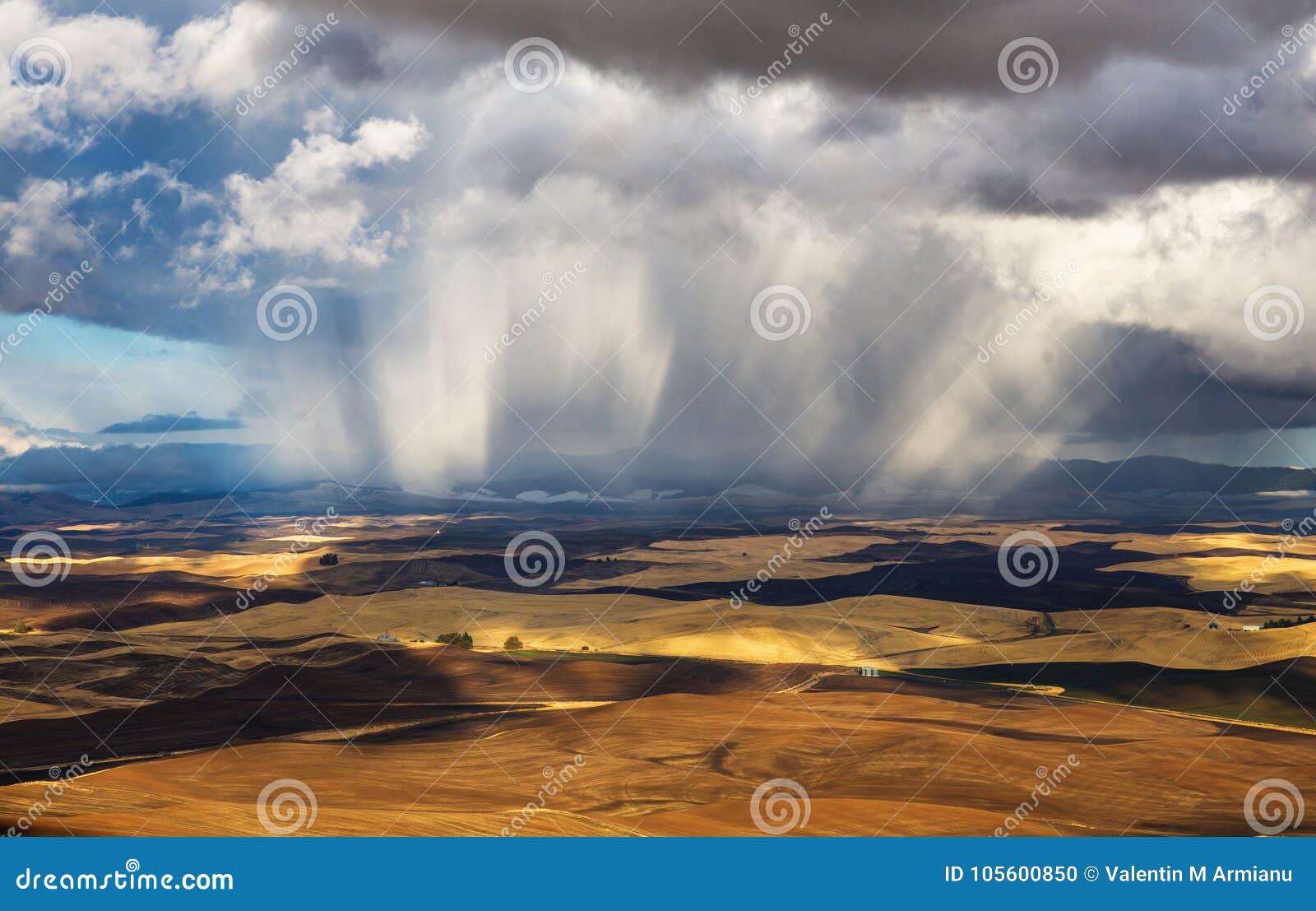 Storm Over Palouse, Washington Stock Photo - Image of horizontal, dark ...