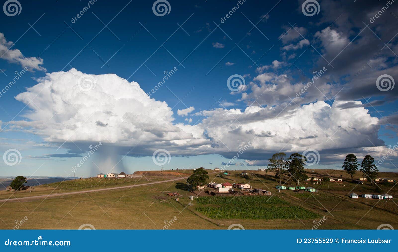 Storm over rural village stock image. Image of nature - 23755529
