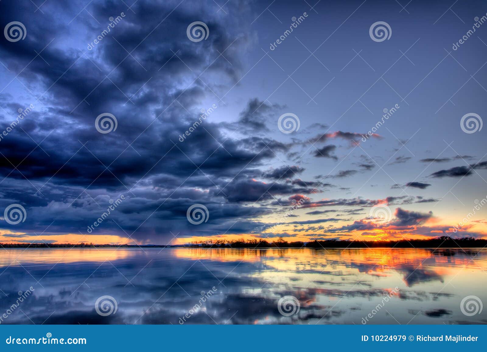 Storm over water stock image. Image of rain, lake, water - 10224979