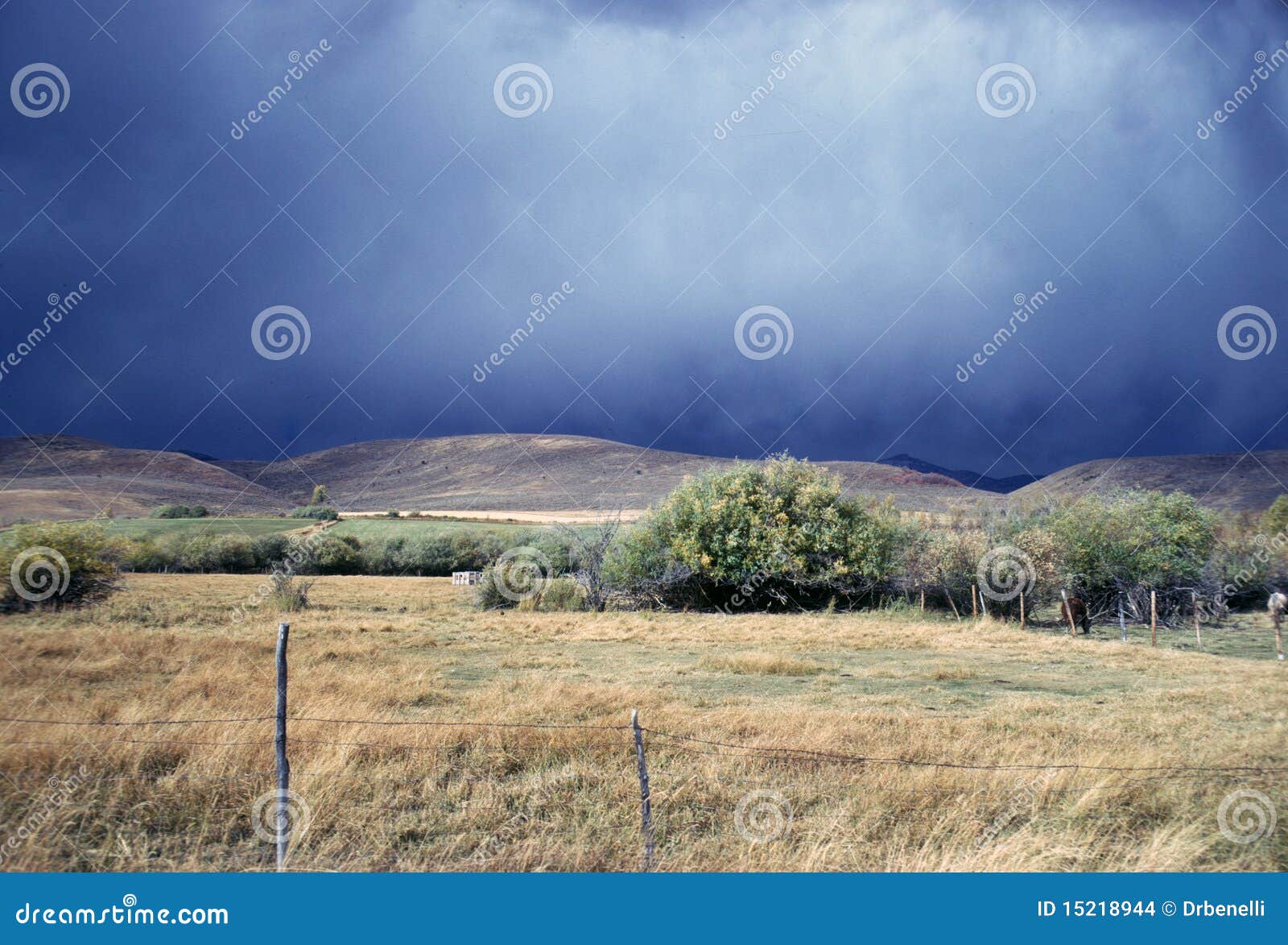 Storm on the Prairie stock photo. Image of yellow, dramatic - 15218944