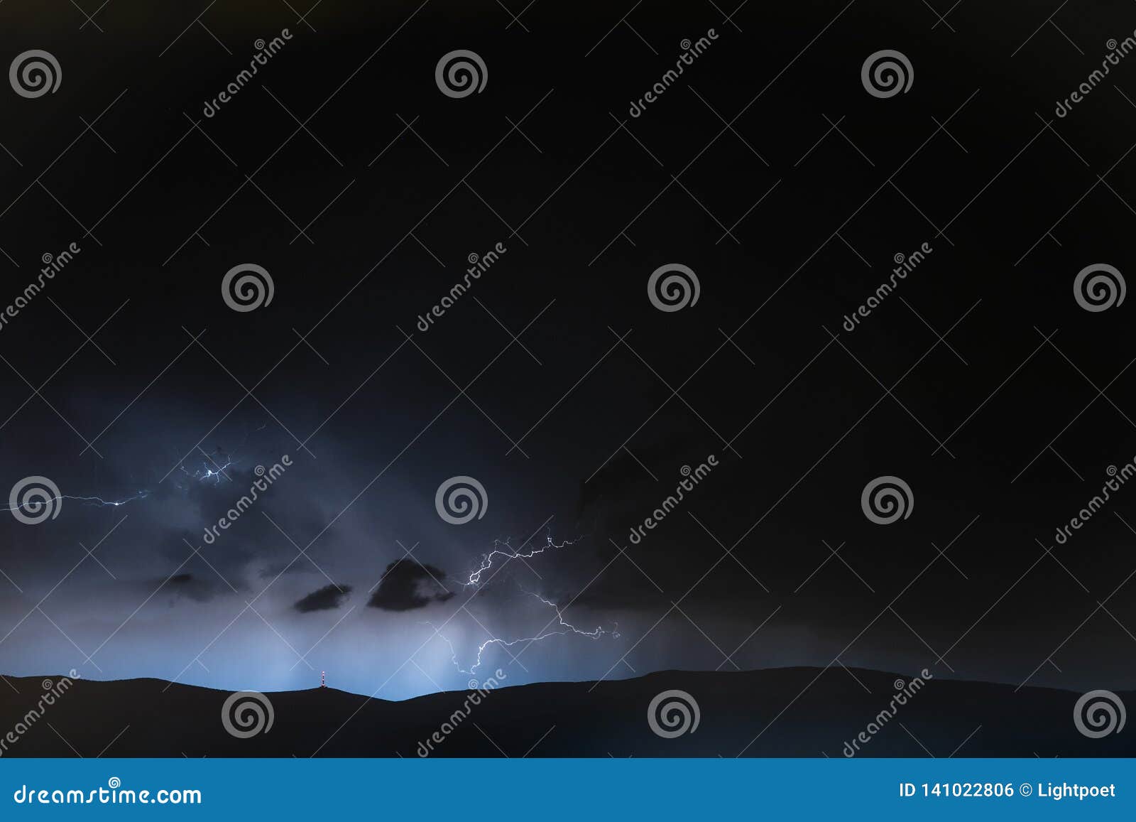 Storm Raging in Mountains with Litghtning Stock Photo - Image of ...