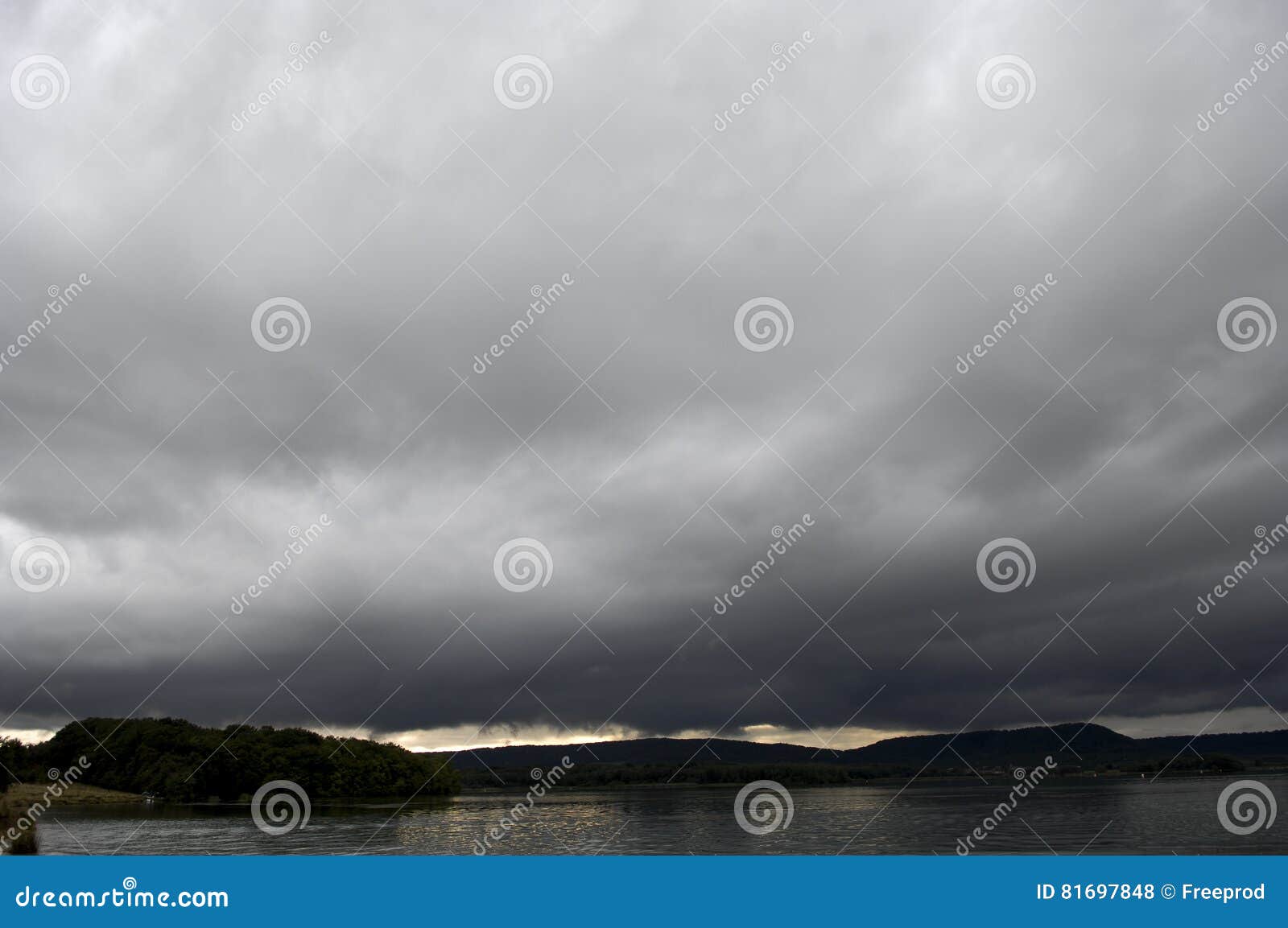 Storm and Rain Over Lake, France Stock Photo - Image of nature, cloud ...