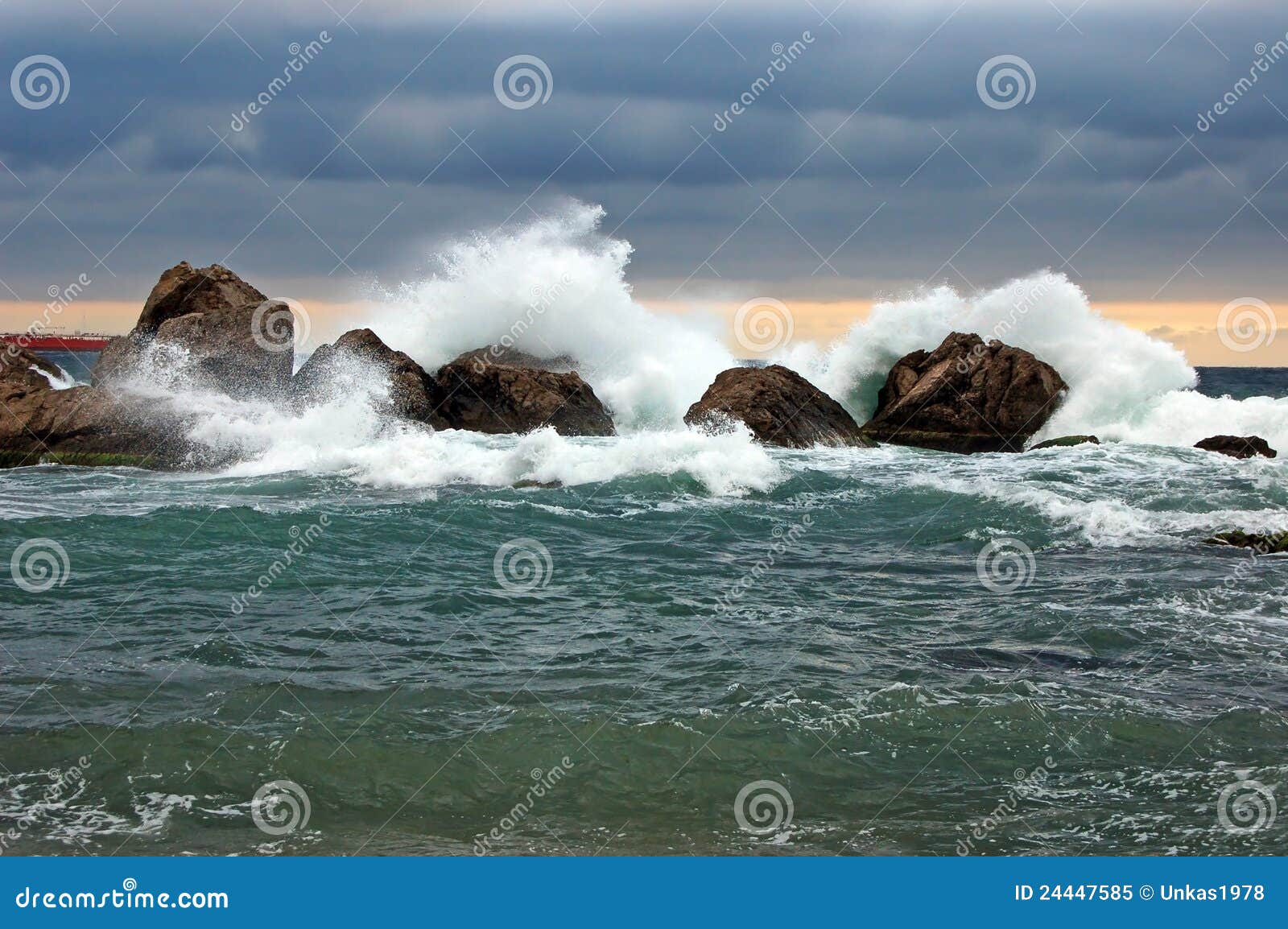 Storm beside the rock stock image. Image of inflow, clear - 24447585