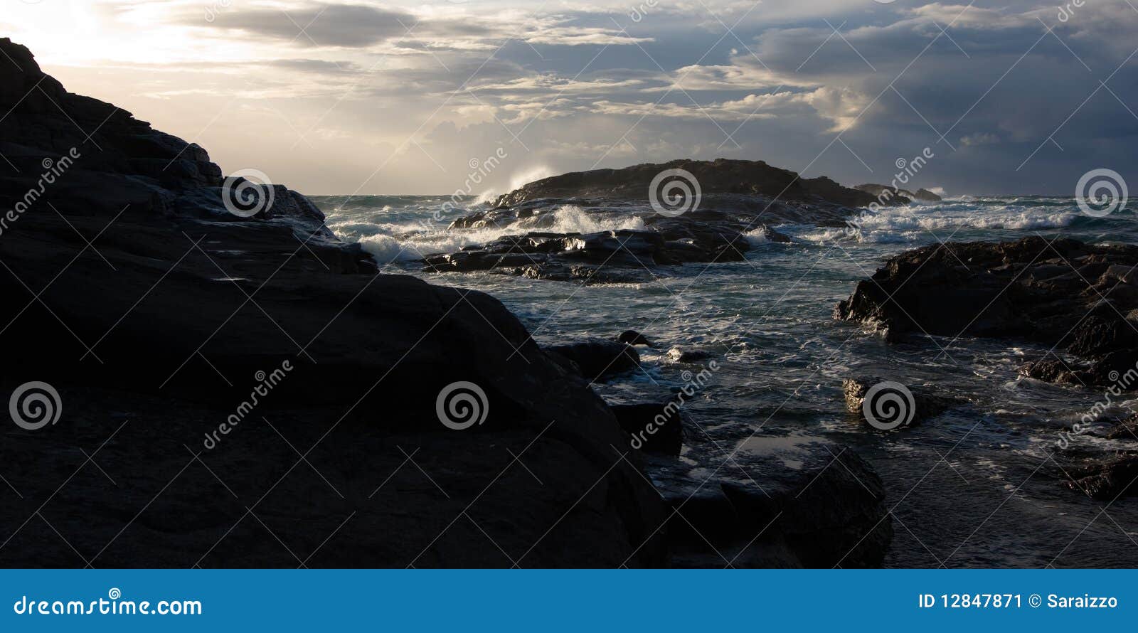 Storm rock coast stock image. Image of italia, rocky - 12847871
