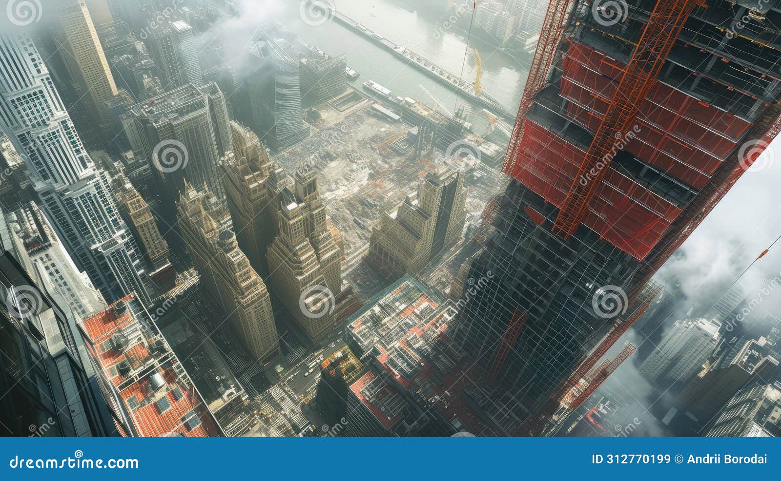 The Storm S Target: Aerial View of Hurricane Closing in on Urban ...