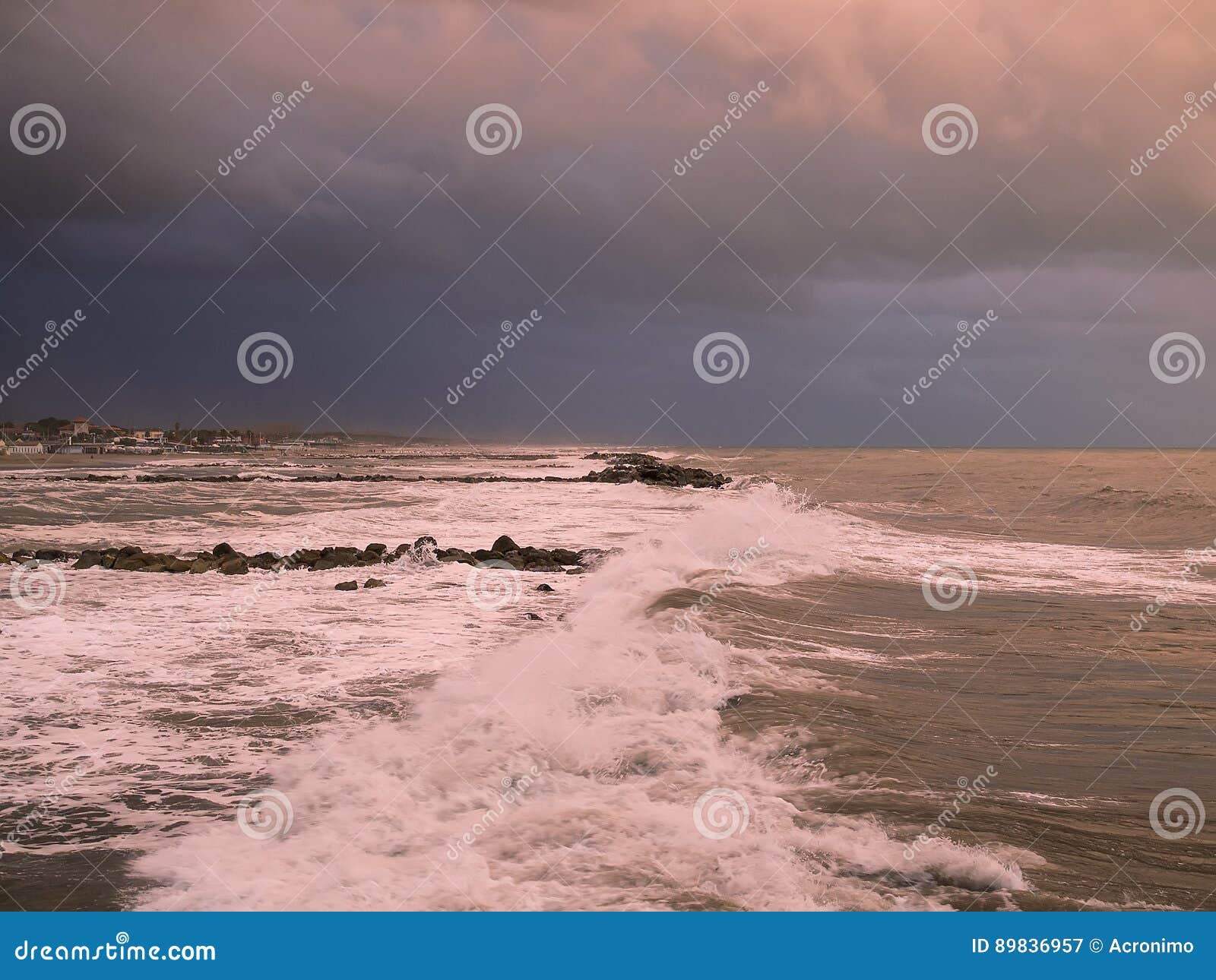 Storm sea stock image. Image of foam, crashing, people - 89836957
