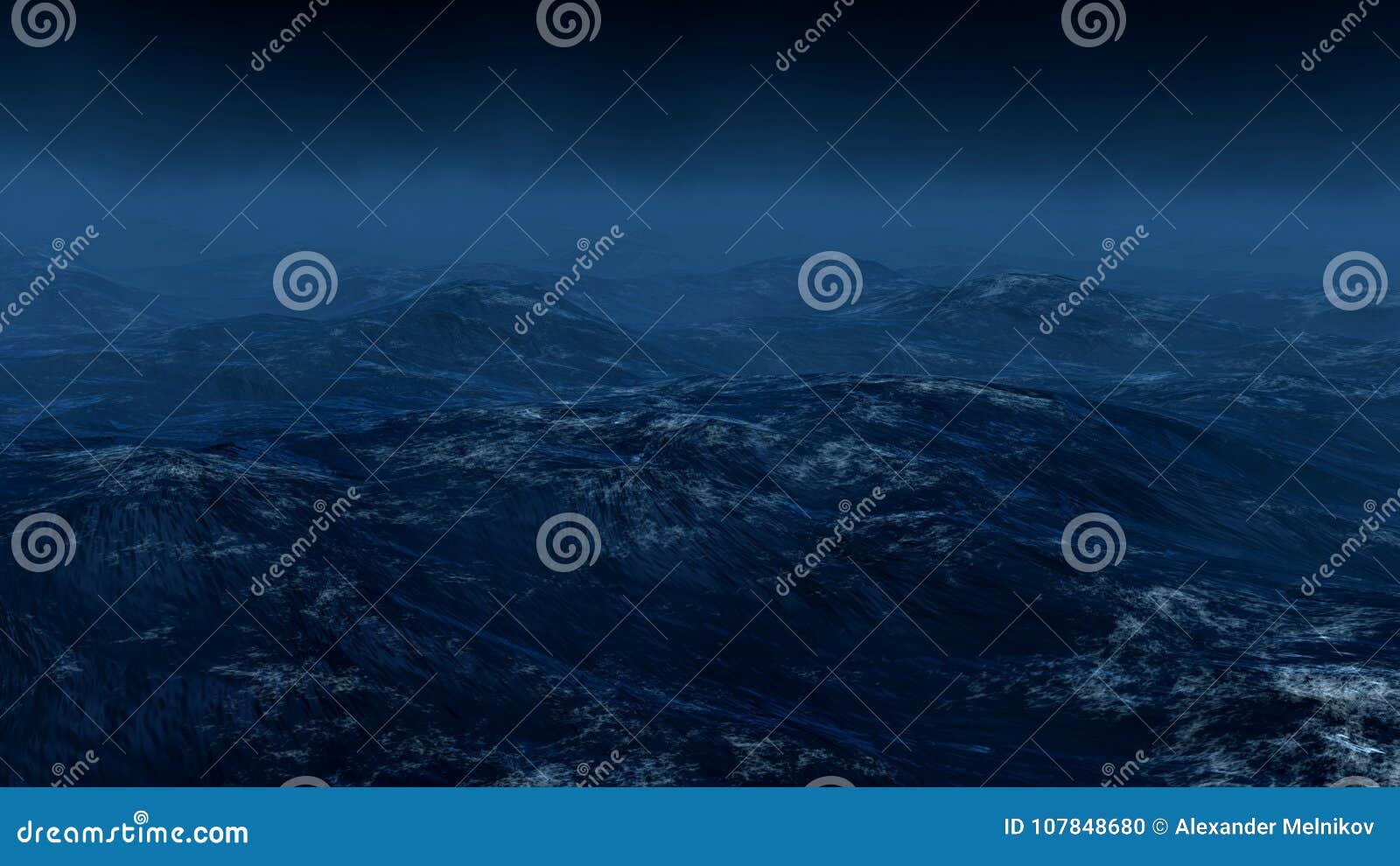 Storm on the Sea. 3d Render Stock Illustration - Illustration of splash ...