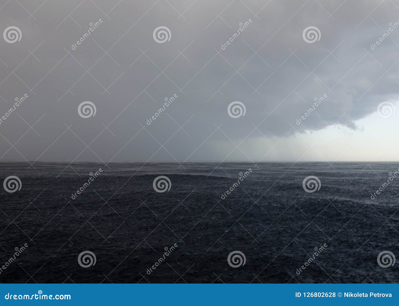 Storm in the sea. Rain stock photo. Image of clear, started - 126802628