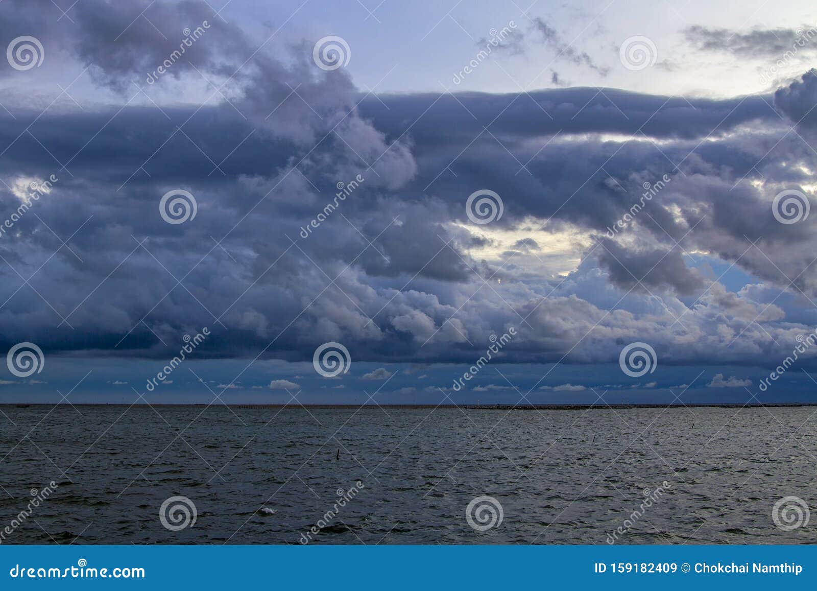 Storm at Sea Rain or Clouds on Sky Stock Image - Image of overcast ...