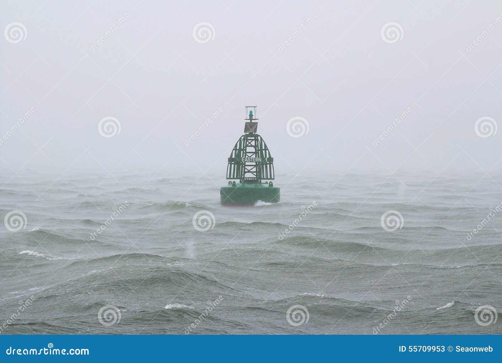 Storm on the Sea with Rain Downpour Stock Image - Image of cyclone ...