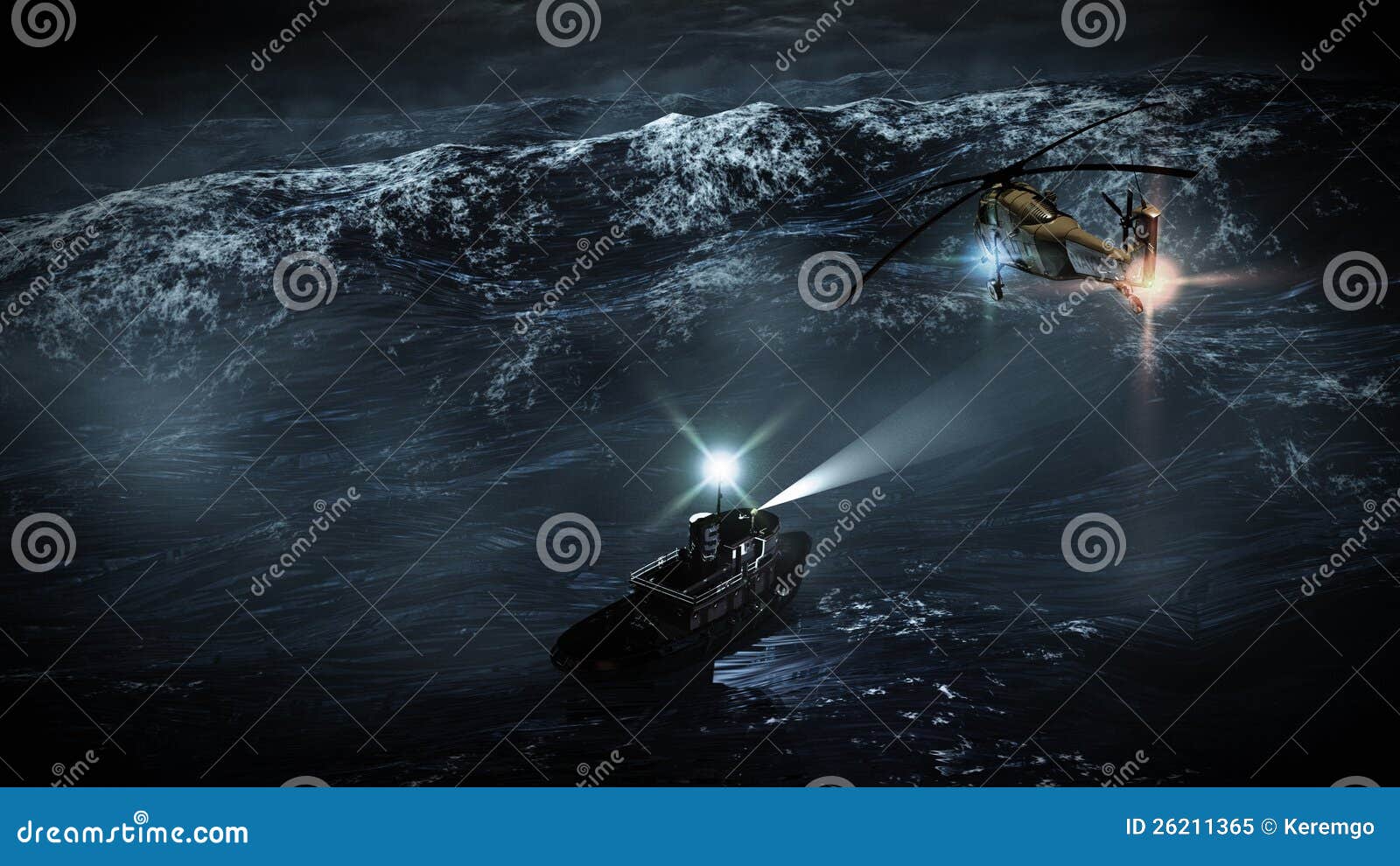 Storm Sea Rescue stock illustration. Illustration of wind - 26211365