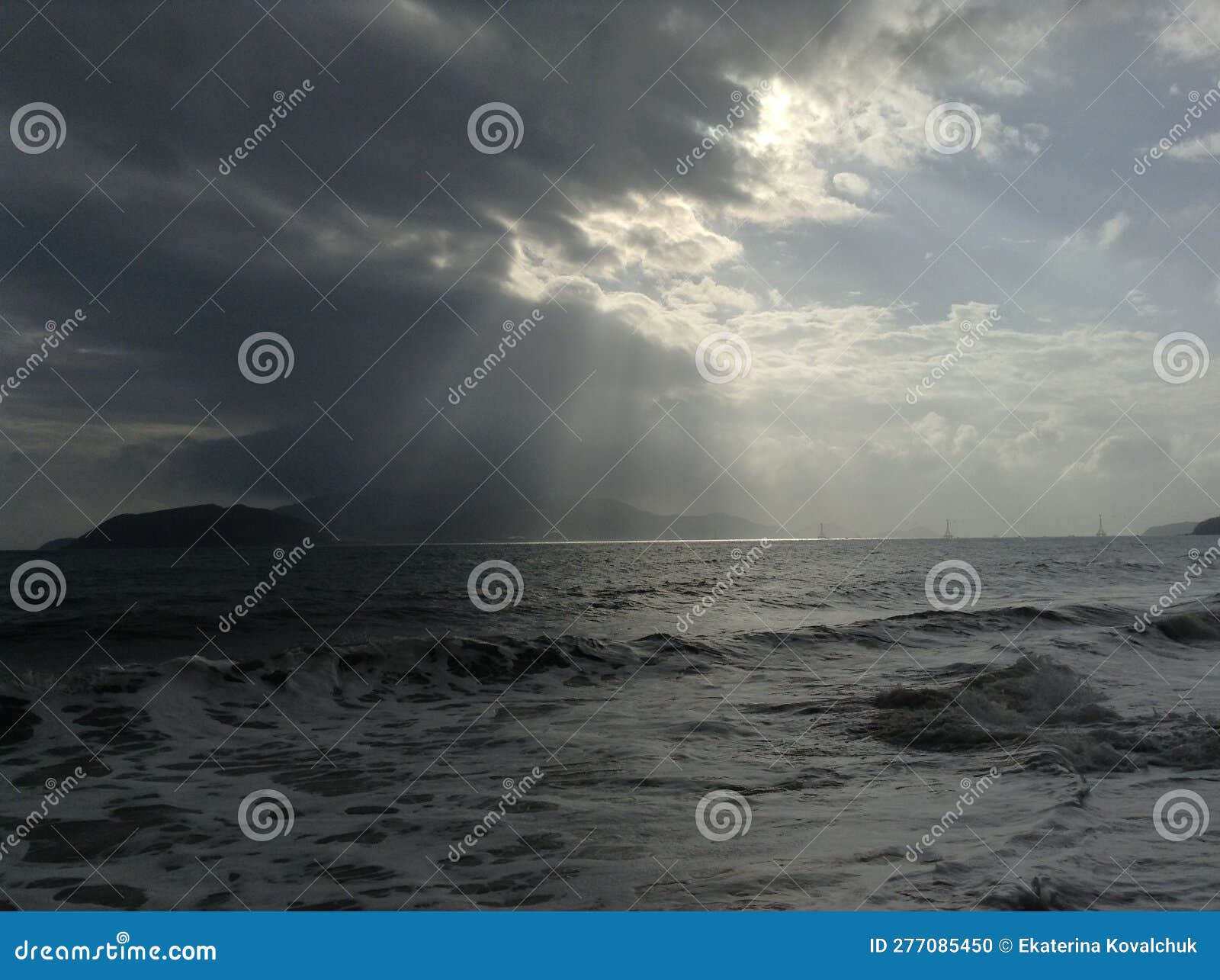 Storm at sea stock photo. Image of coast, cloud, sand - 277085450