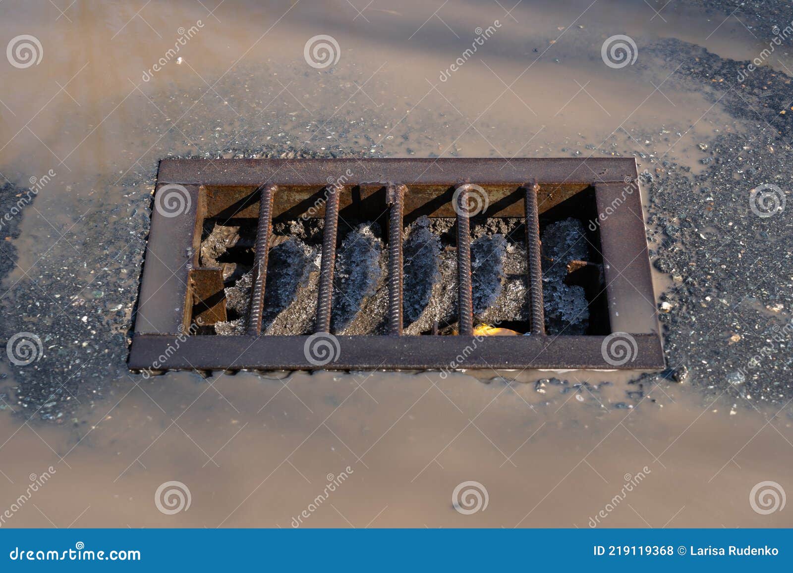 Storm Sewer Grate. Rainwater Hatch Stock Photo - Image of street ...