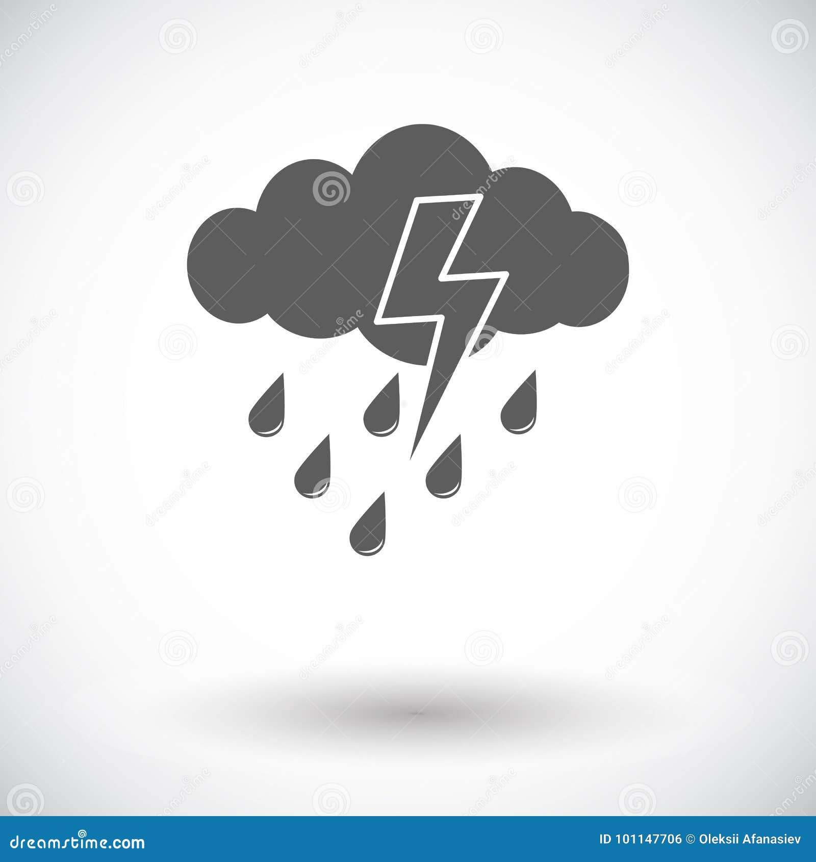 Storm icon stock vector. Illustration of weather, grey - 101147706