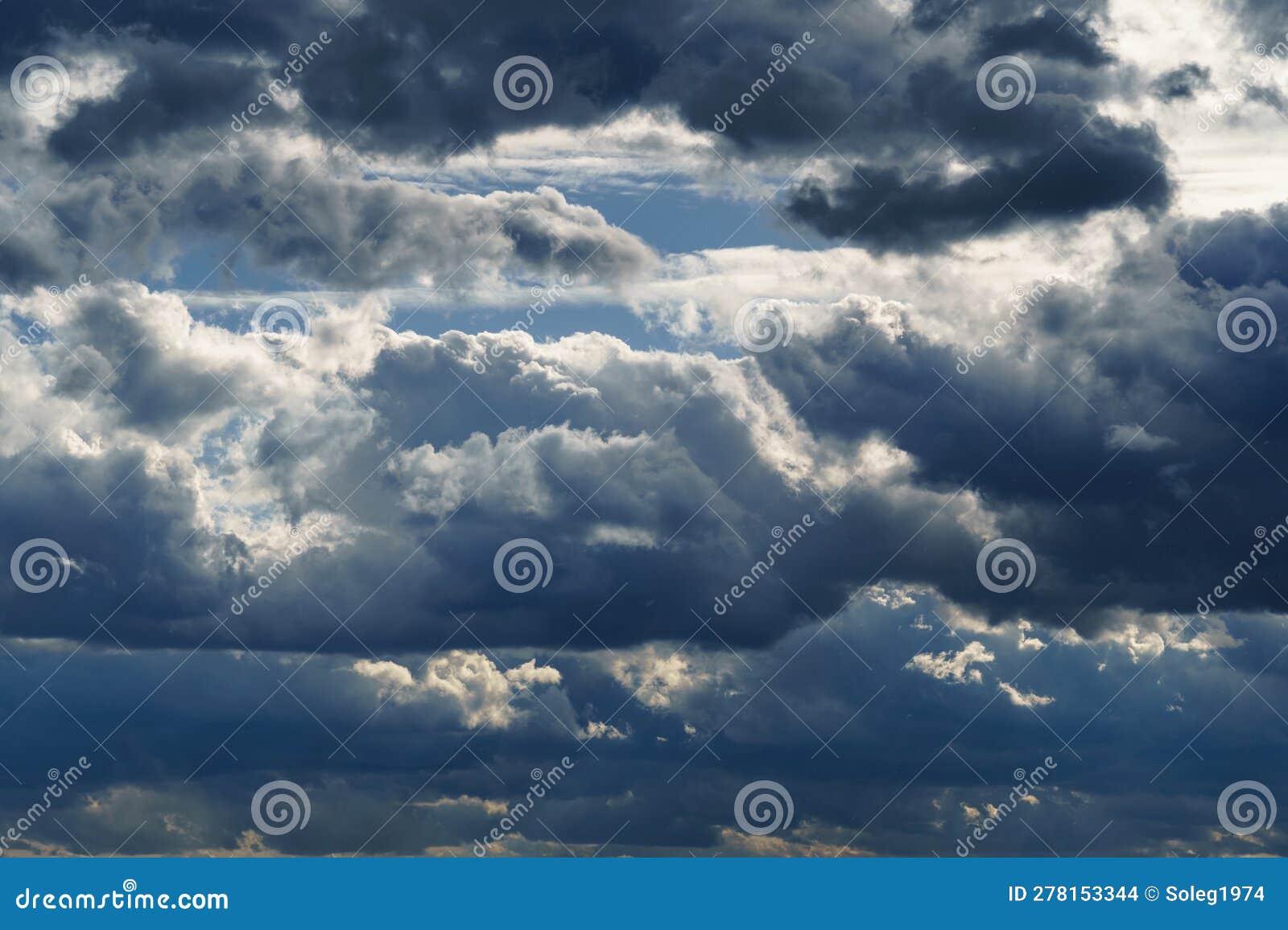 Storm Sky, Dark Dramatic Clouds during Thunderstorm, Rain and Wind ...