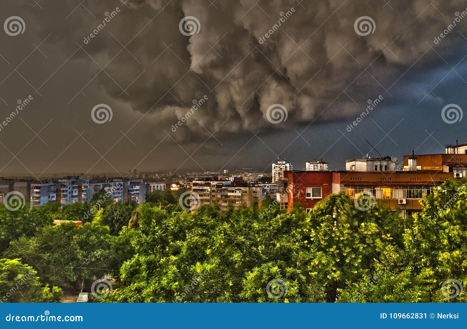 The Storm in the Spring Time in Ruse Stock Image - Image of fear ...