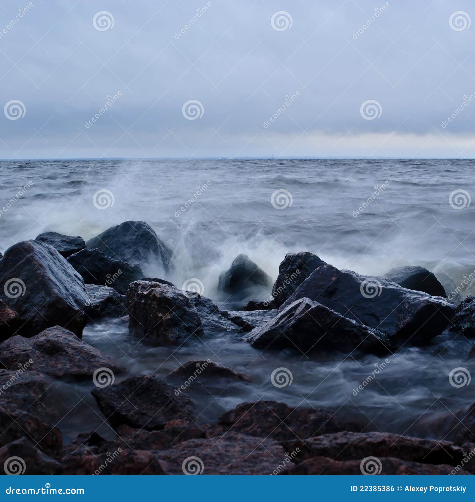 Storm sunset and rocks stock photo. Image of evening - 22385386