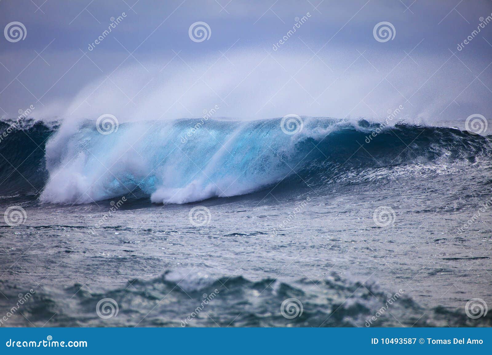 Storm Surf Surges Against Oahu Shore Stock Image - Image of foam ...