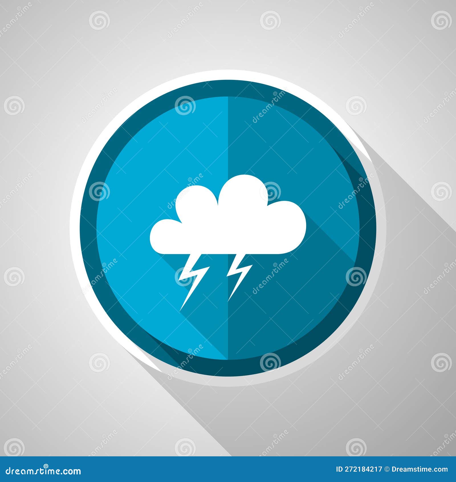 Storm Symbol, Flat Design Vector Blue Icon with Long Shadow Stock ...