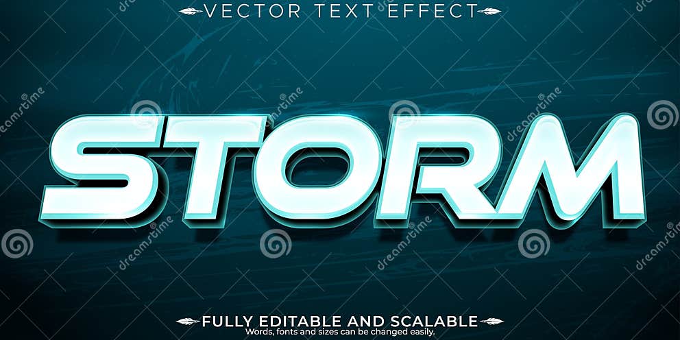 Storm Text Effect, Editable Hurricane and Disaster Text Style Stock ...