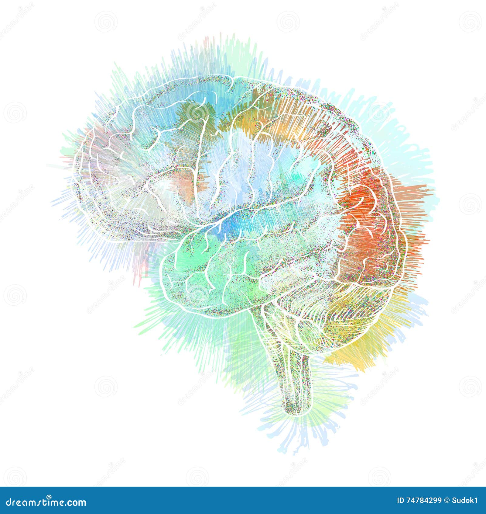 Storm of Thoughts in the Brain Abstract Illustration, Concept of Stock ...