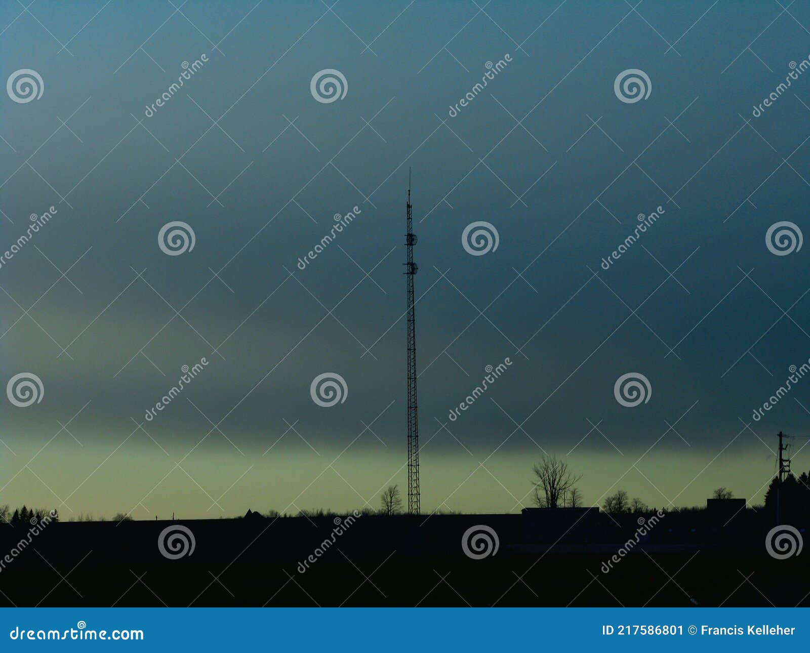 Storm Tower stock image. Image of skyline, cloud, lighting - 217586801