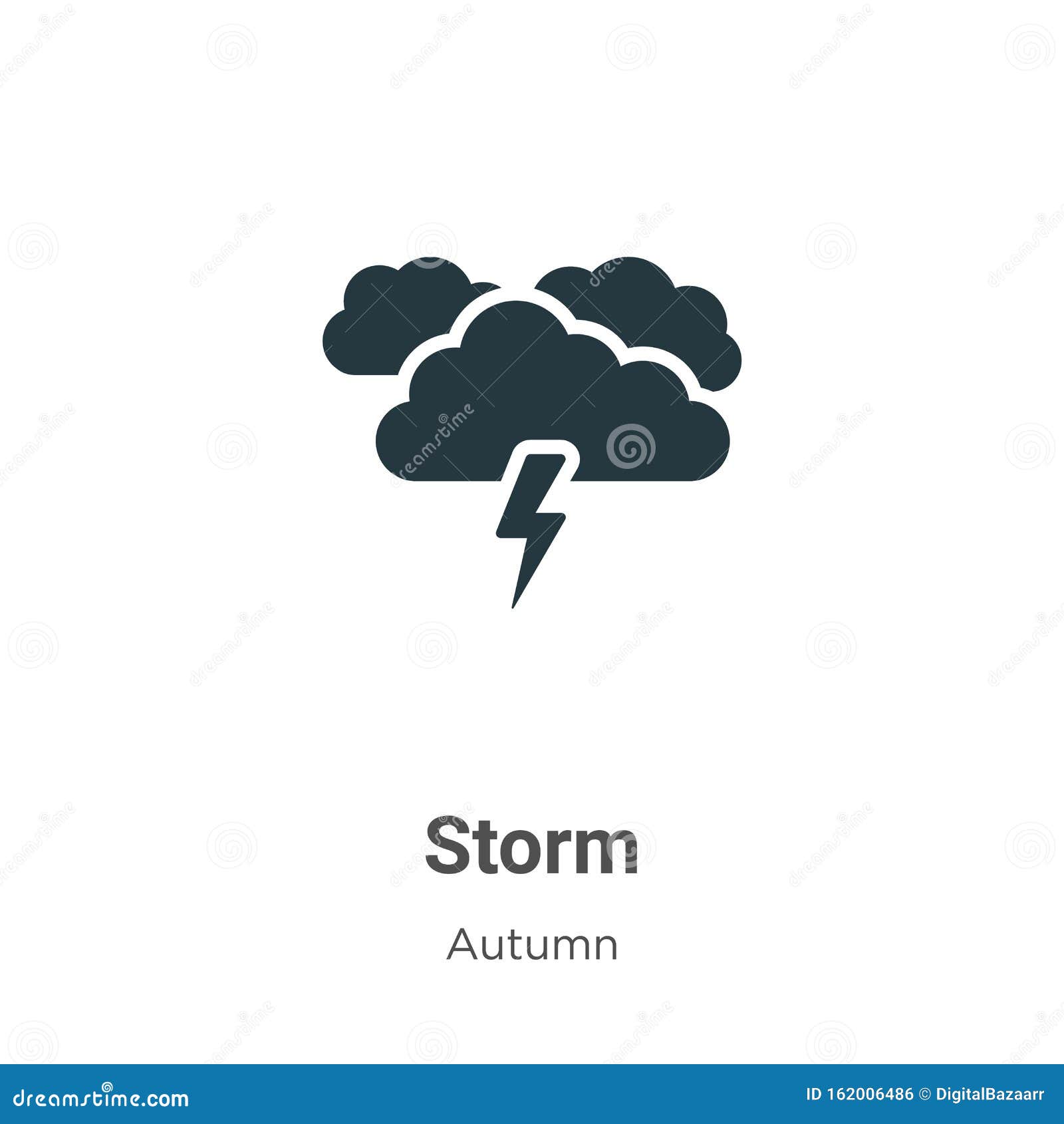 Storm Vector Icon On White Background. Flat Vector Storm Icon Symbol ...