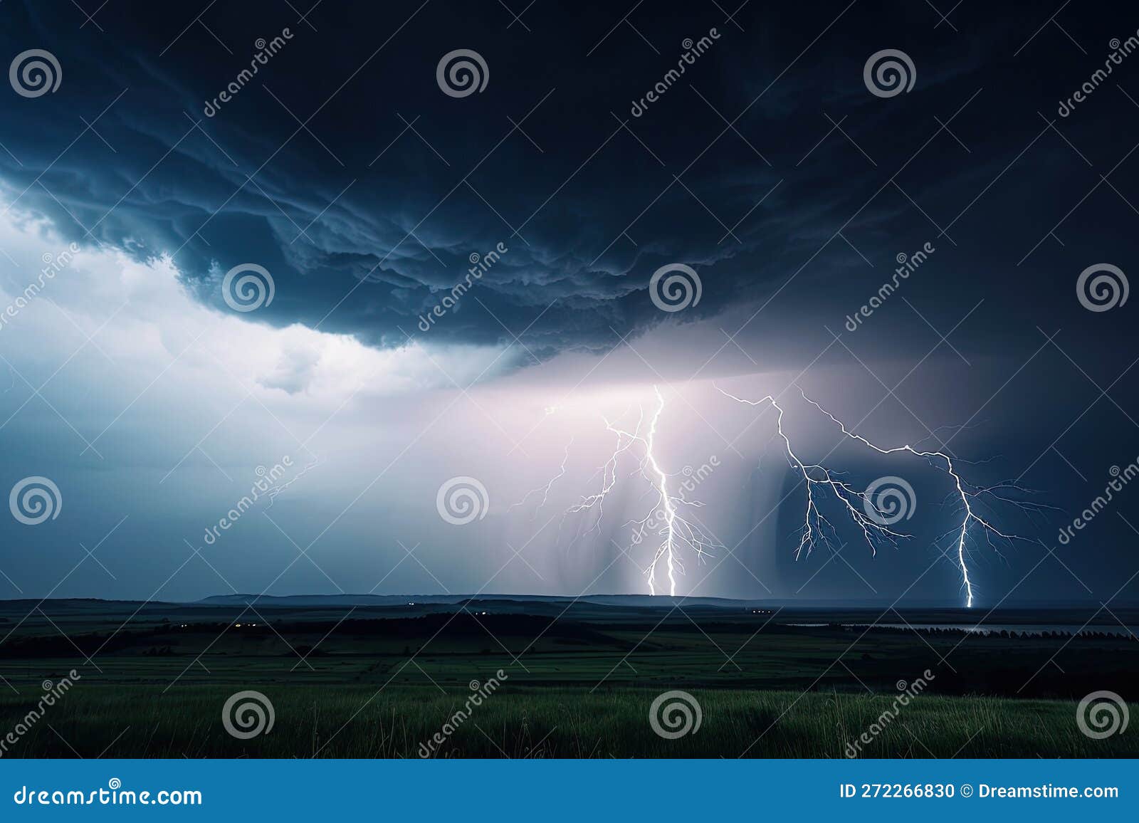 Storm with Visible Rain Pouring Down on a City, Generative AI Stock ...