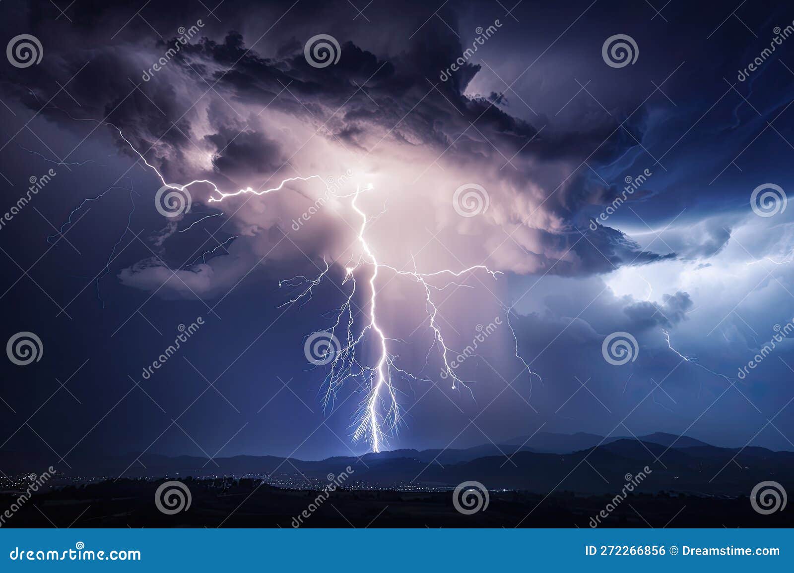 Storm with Visible Rain Pouring Down on a City, Generative AI Stock ...