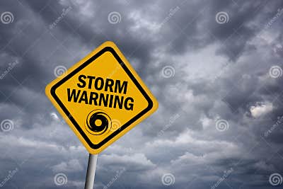 Storm warning sign stock illustration. Illustration of label - 15096465