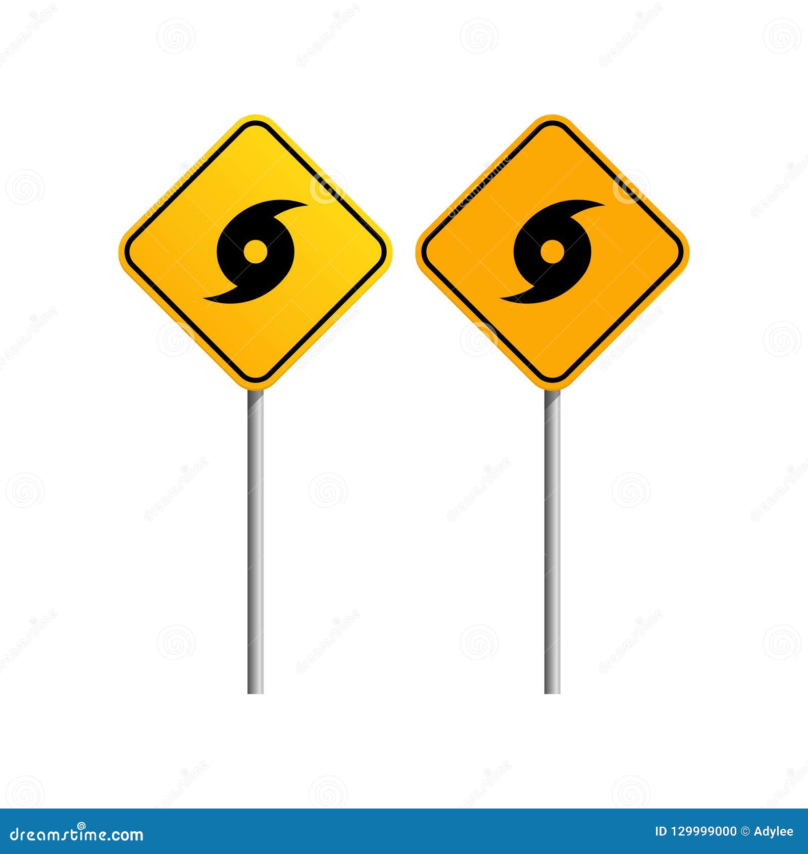 Storm Warning Sign with Blue Sky and Cloud Background Stock Photo ...