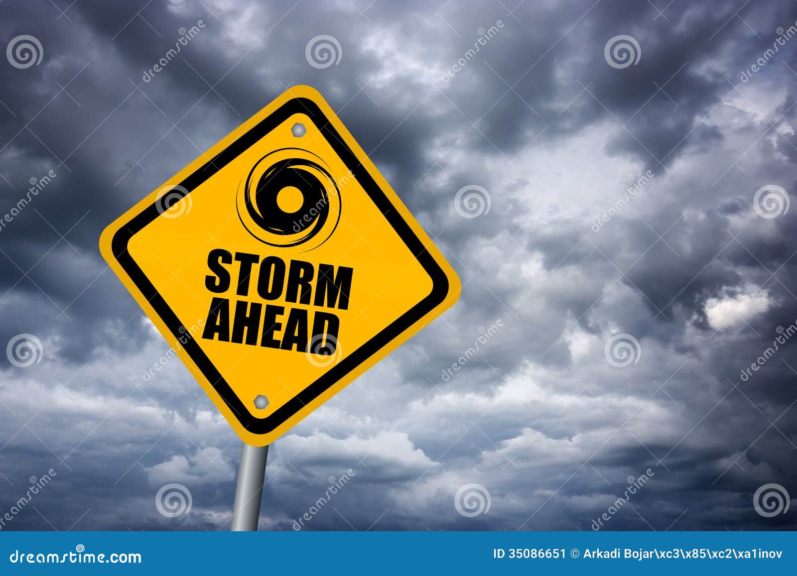Storm warning sign stock illustration. Illustration of hurricane - 35086651