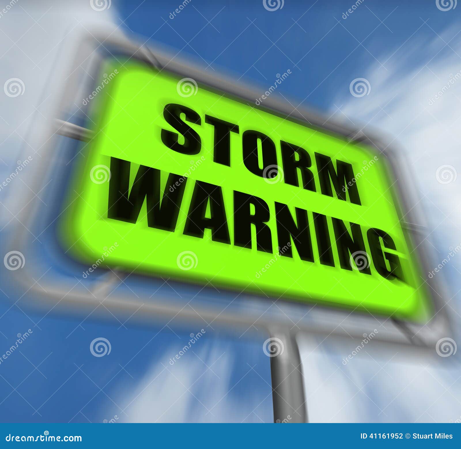 Storm Warning Sign Displays Forecasting Danger Ahead Stock Illustration ...