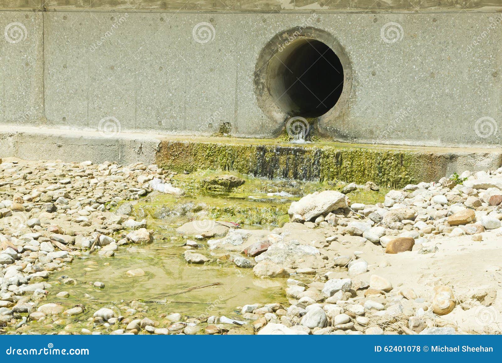 Storm Water Channel Concrete Gutter With Precipitation On The Roadside ...