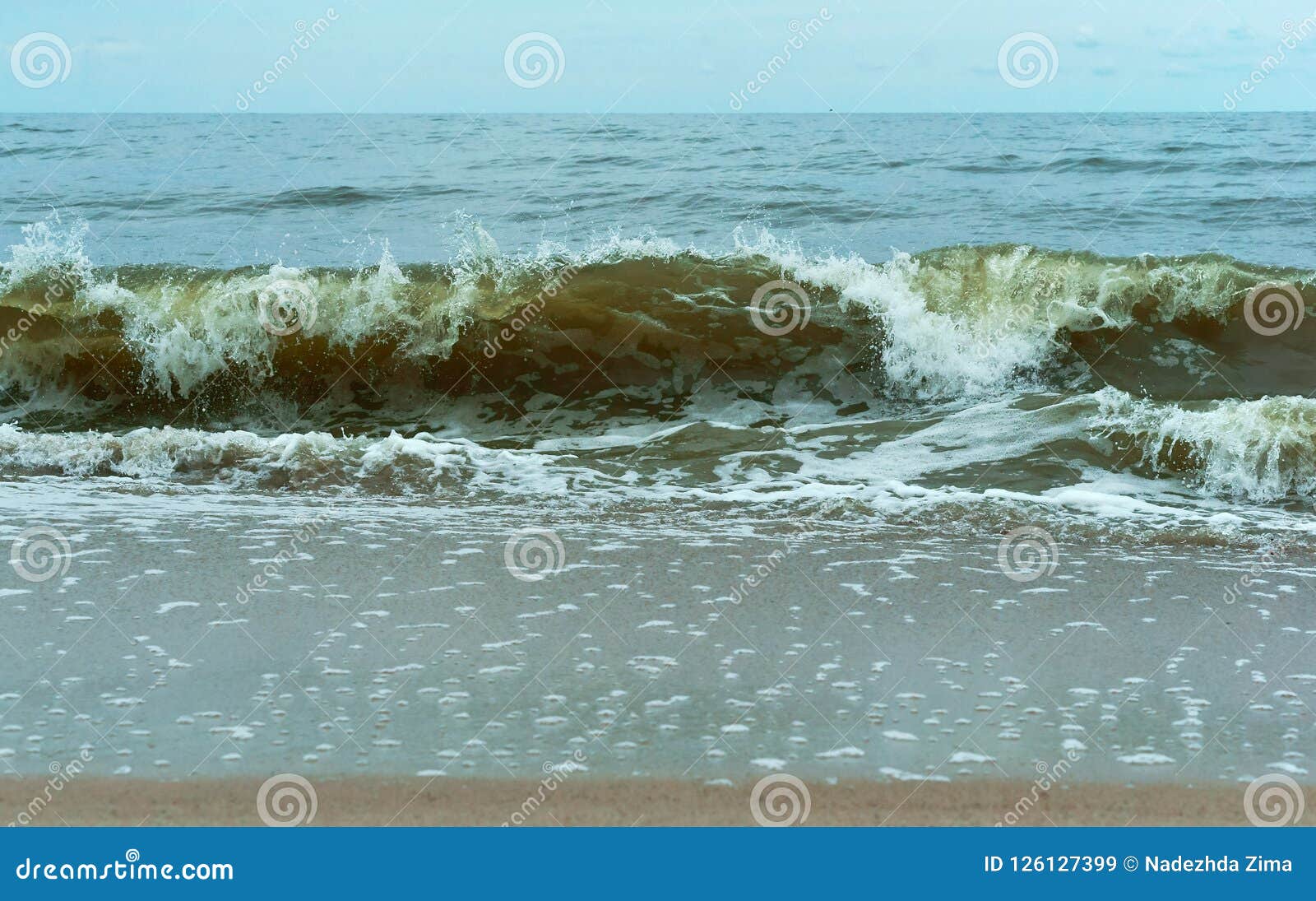 Storm Waves in the Baltic Sea, Big Wave in the Sea Stock Image - Image ...