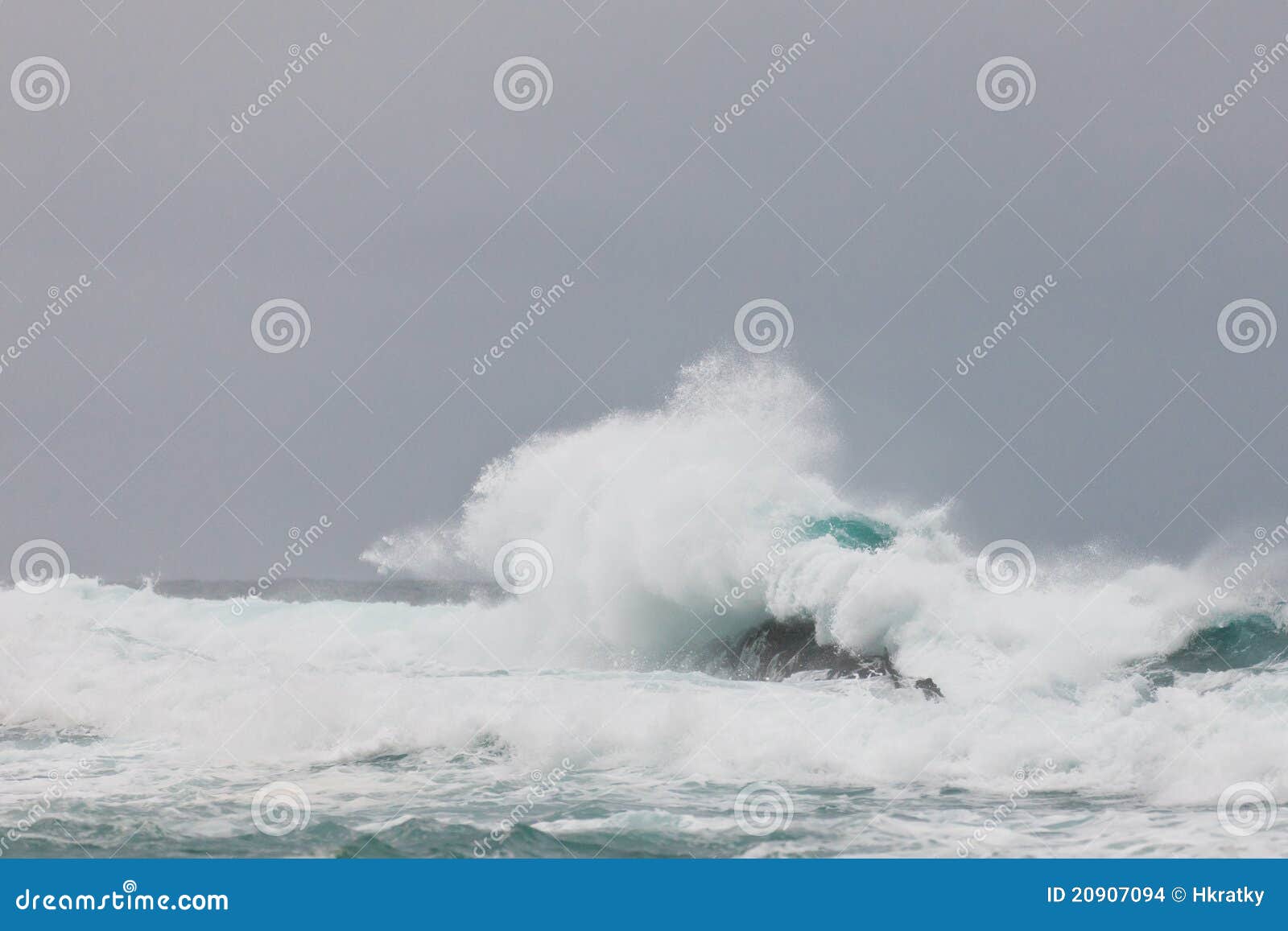 Big Storm Waves Hitting The Beach Of The Sea. Cargo Ships At Anchor On ...