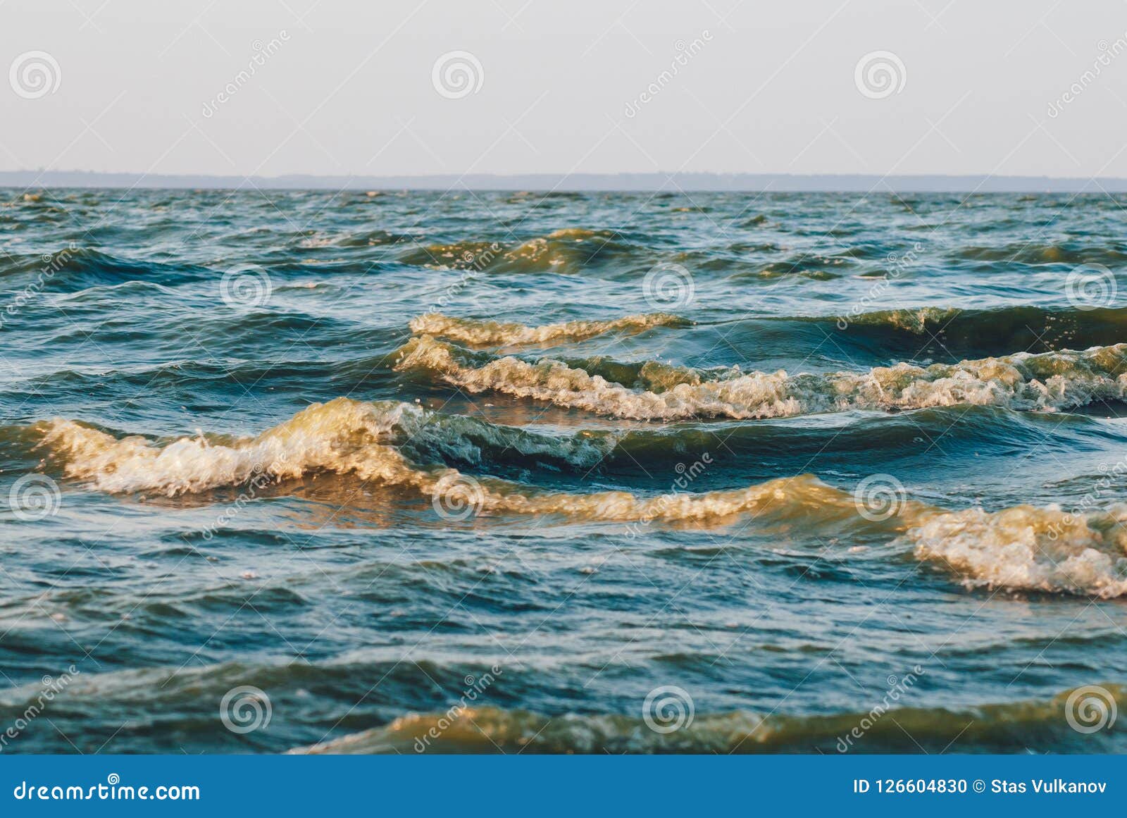 Storm waves on the river, stock photo. Image of quiet - 126604830