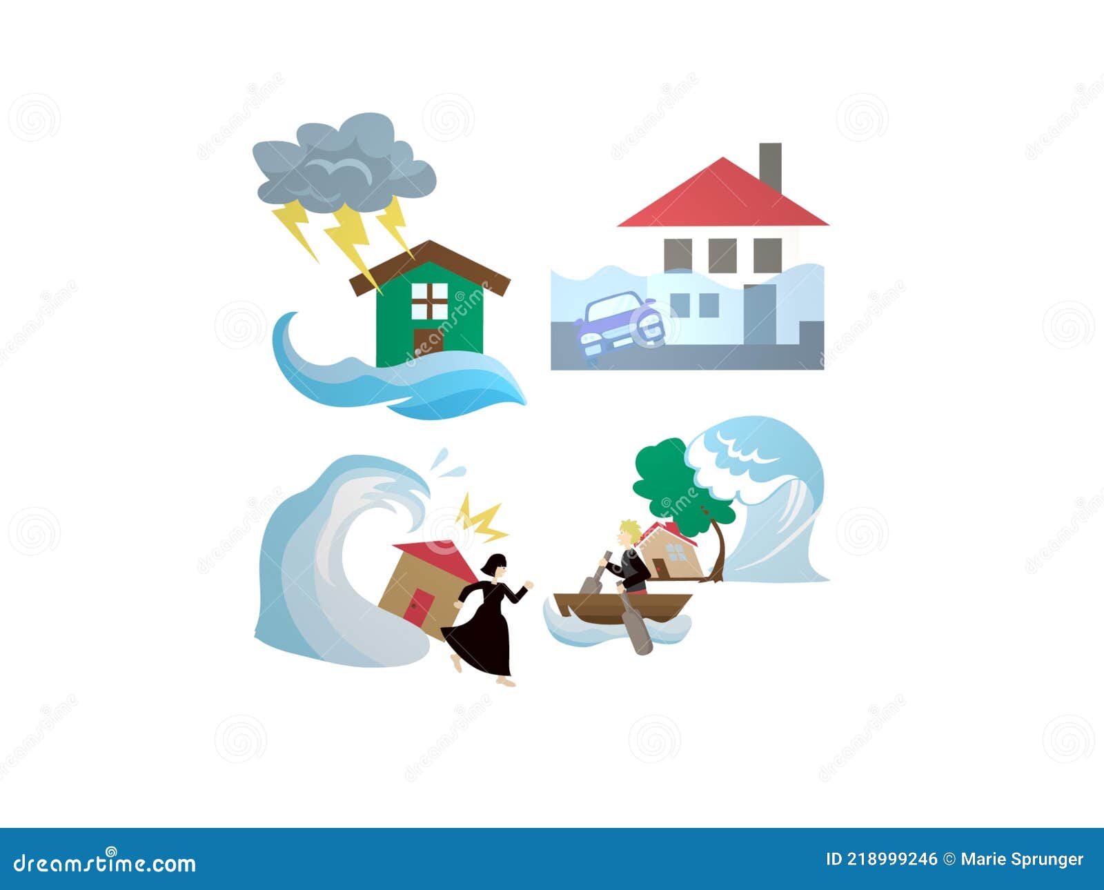 Storm Weather Logos on White Background - 3d Rendering Stock ...